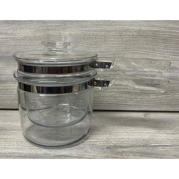 Pyrex | Kitchen | Vintage Pyrex Flameware Double Boiler W Lid 6283 3 ...